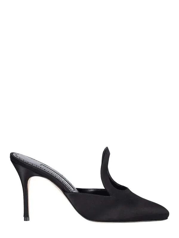 Manolo Blahnik Fugati Mules - Black