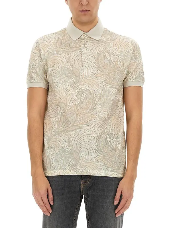 Etro Polo Shirt With Print - Ivory