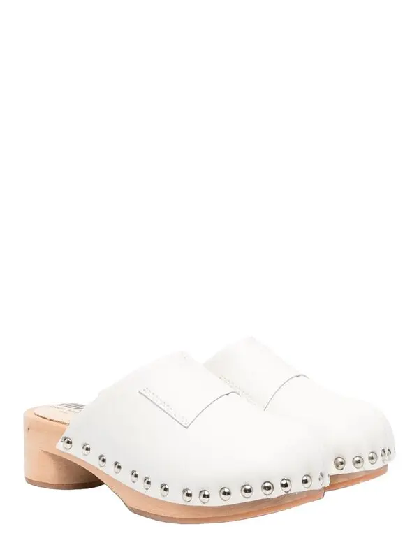 MAISON MARGIELA Wooden Closed Toe Clogs - Ivory
