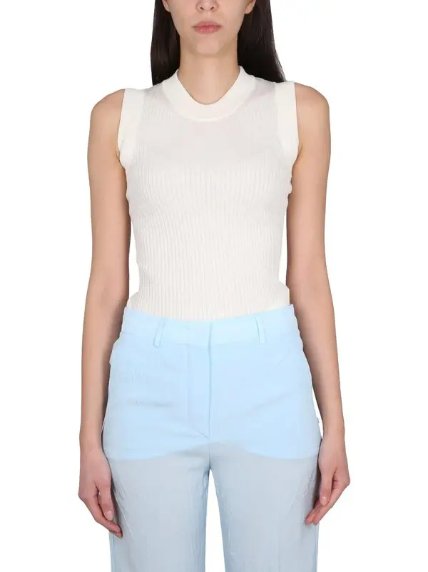 Max Mara Ribbed Tank Top - White