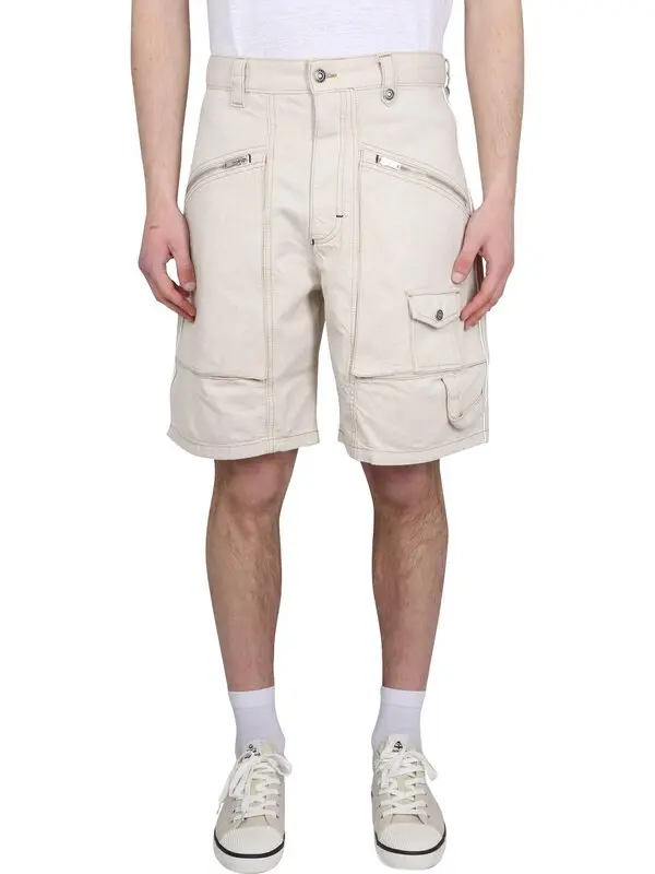 MARANT Peio Denim Bermuda Shorts - Powder