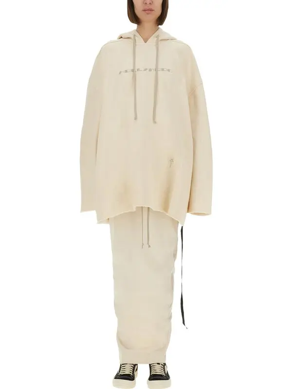 Rick Owens Oversized "peter" Sweatshirt - Ivory
