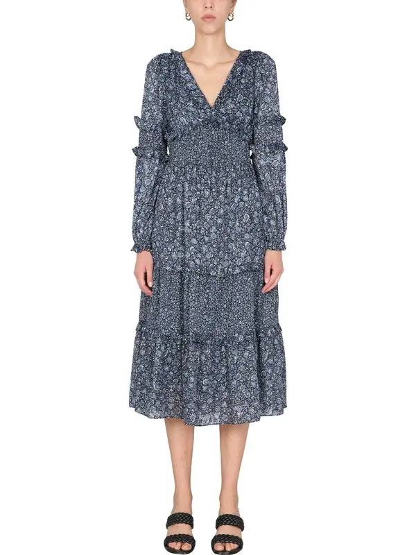 Michael Kors Floral Print Dress - Blue