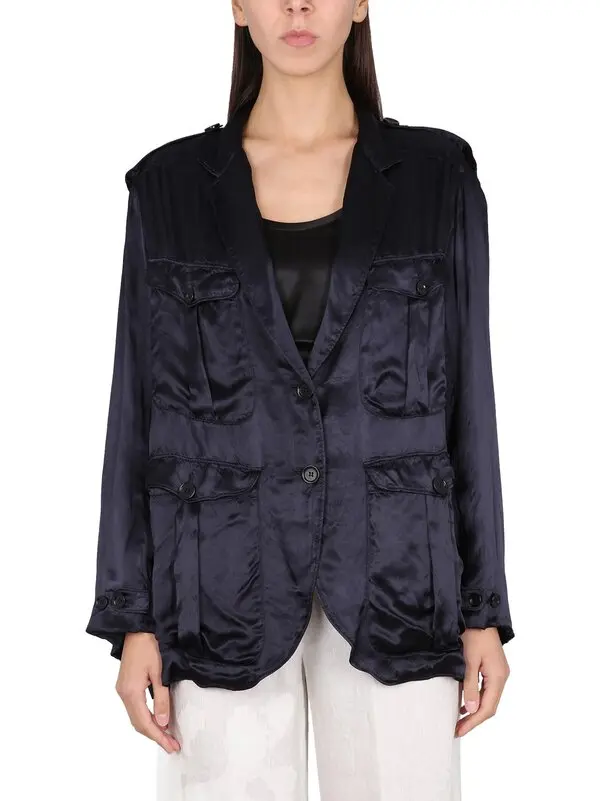 Aspesi Jacket With Pockets - Blue