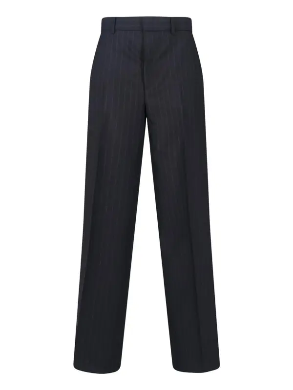 Gucci Pinstripe Wool Pants - Black