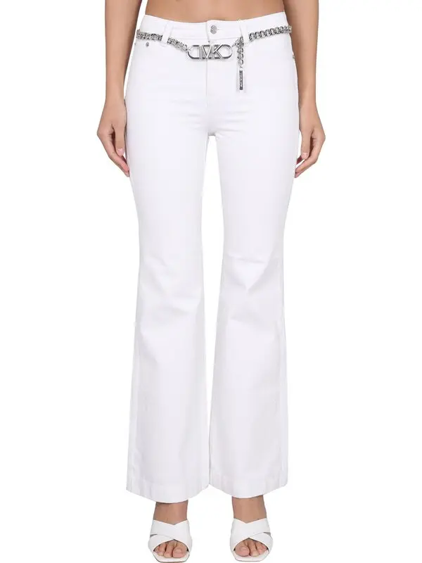 Michael Kors Pants With Logo Belt - White
