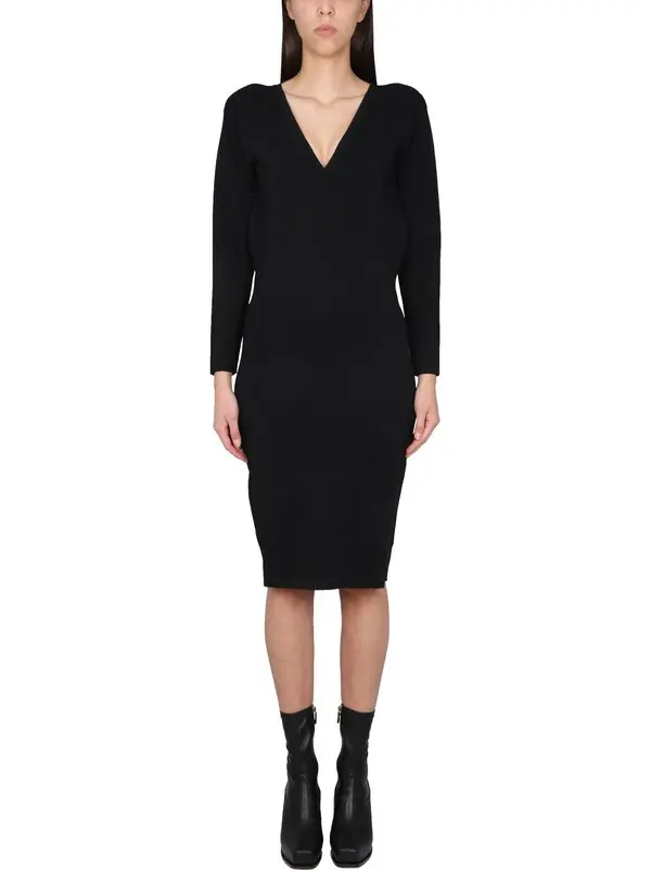 Stella McCartney V-neck Slim-fit Dress - Black