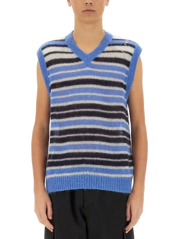 Marni Striped Mohair Blend Vest - Multicolour