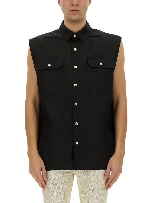 Rick Owens Sleeveless Overshirt - Black