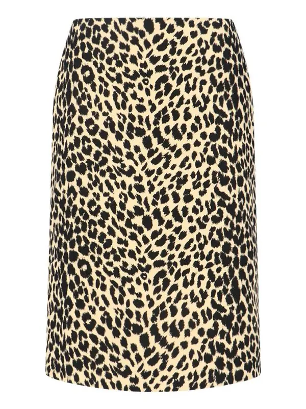 Aspesi Animal Print Midi Skirt - Brown