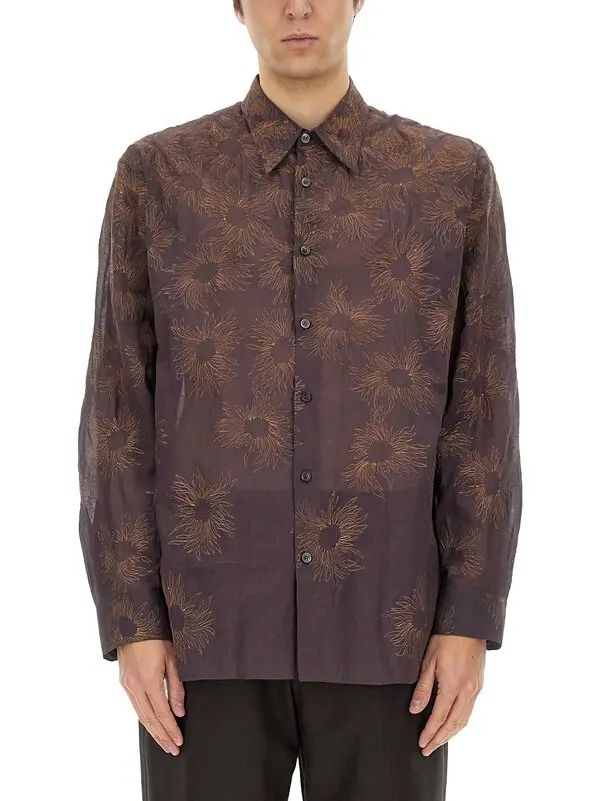Dries Van Noten Printed Shirt - Bordeaux