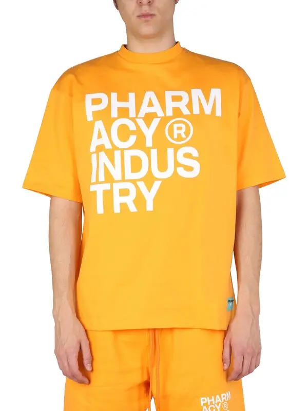 PHARMACY INDUSTRY Logo Print T-shirt - Orange