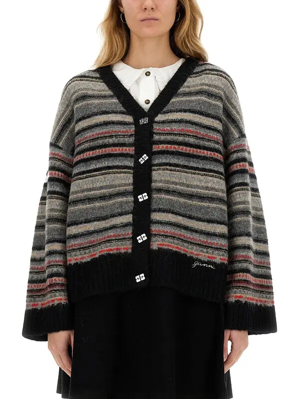 GANNI Boxy Fit Cardigan - Multicolour