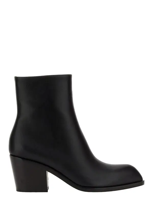 GIANVITO ROSSI Leather Ankle Boots - Black