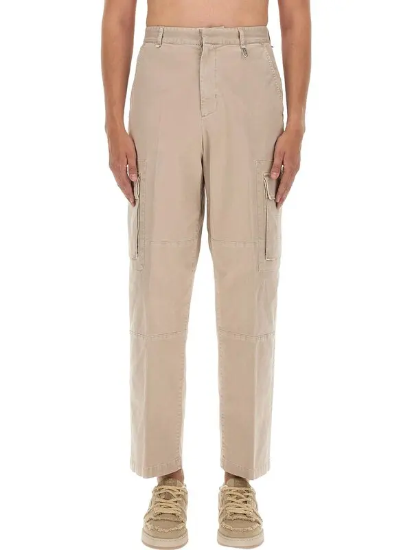 Fendi Regular Fit Gabardine Trousers - Beige
