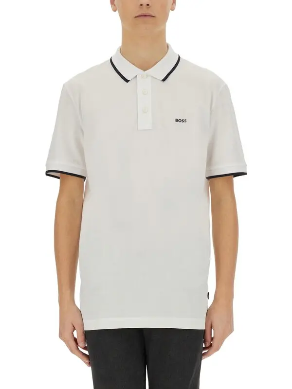 BOSS Cotton Polo - White