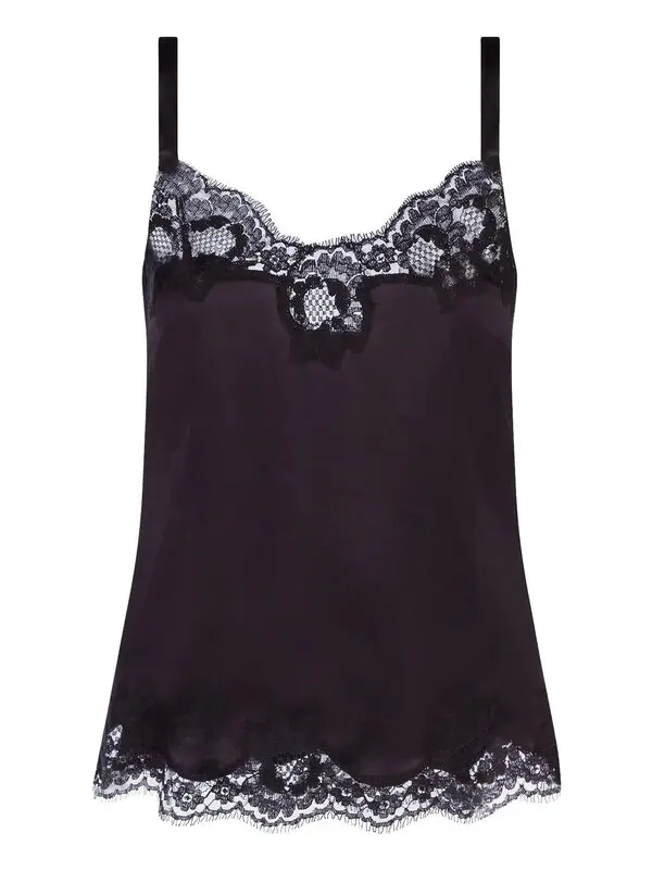 Dolce & Gabbana Satin Lingerie Top - Black