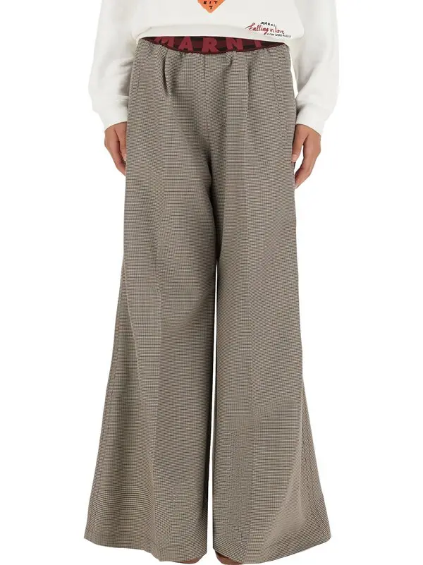 Marni Plaid Wide Leg Trousers - Multicolour