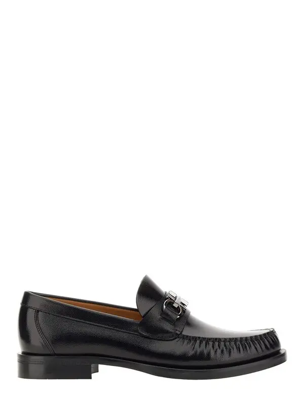 FERRAGAMO Gancini Moccasin - Black