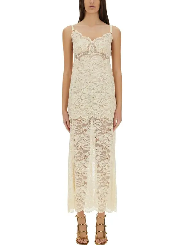 Rabanne Long Lace Dress - Ivory
