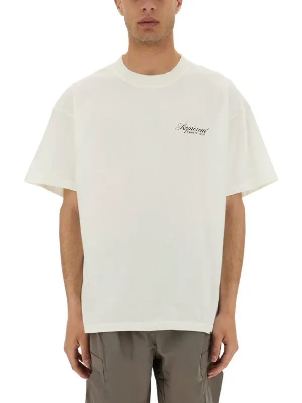 REPRESENT Owners Club Script" T-shirt - White