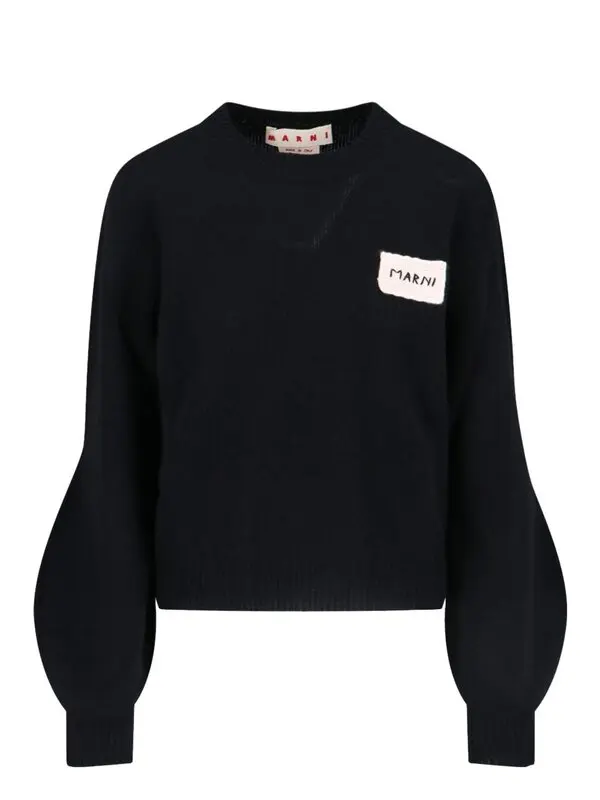 Miu Miu Logo Cashmere Sweater - Black
