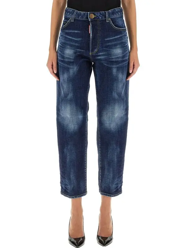 Dsquared2 Boston Cropped Jeans - Blue