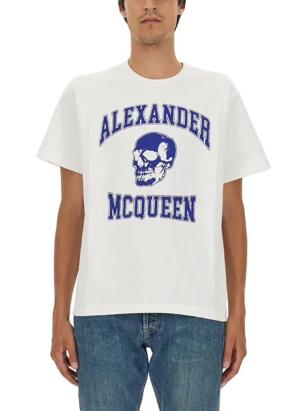 Alexander McQueen Skull Logo T-shirt - White