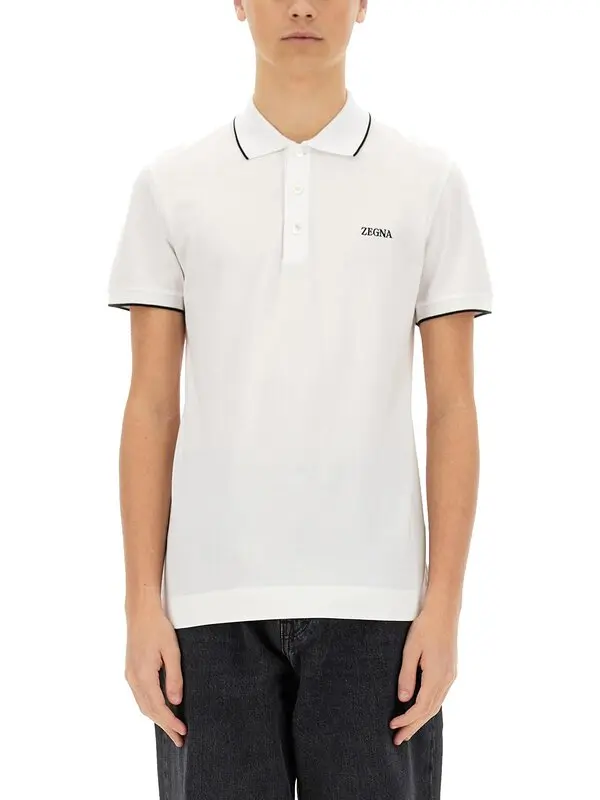 Zegna Polo With Logo - White
