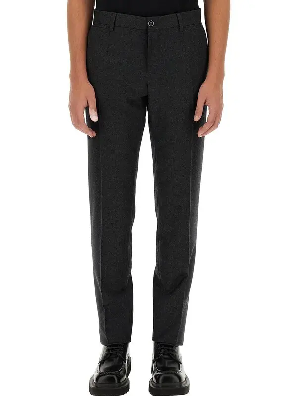 Dolce & Gabbana Regular Fit Wool Pants - Grey