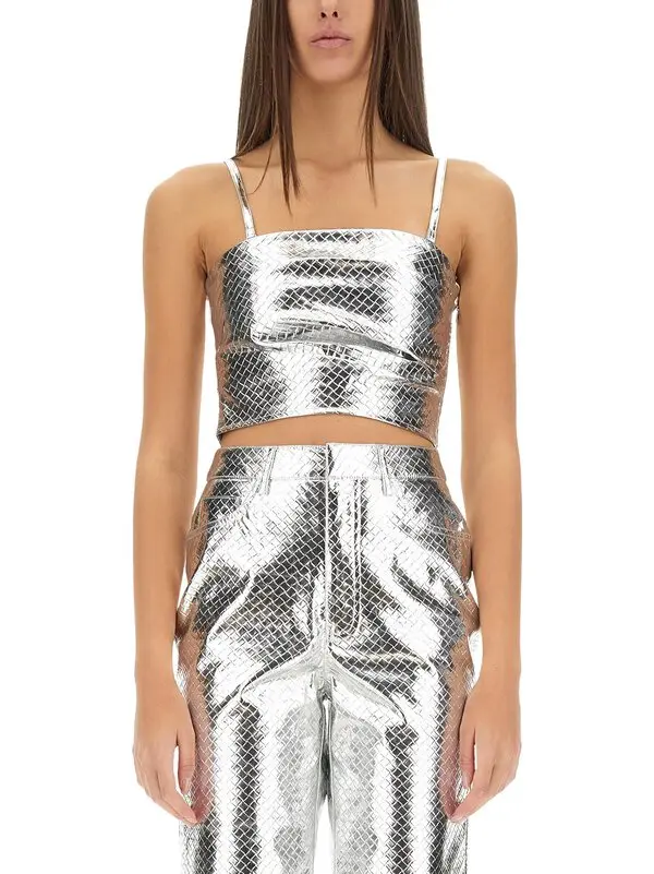 ROTATE BY BIRGER CHRISTENSEN Cropped Top - Silver