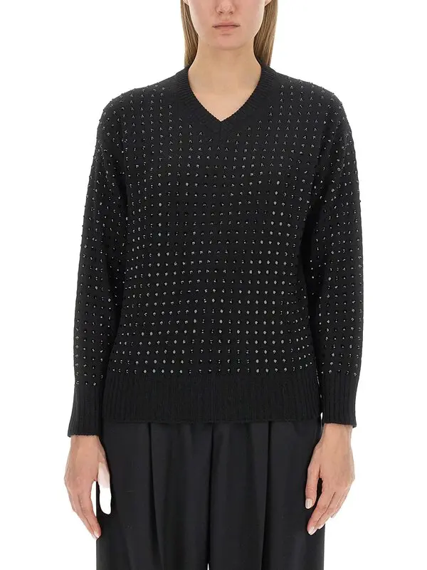 Sportmax Oversized Wool Jersey - Black