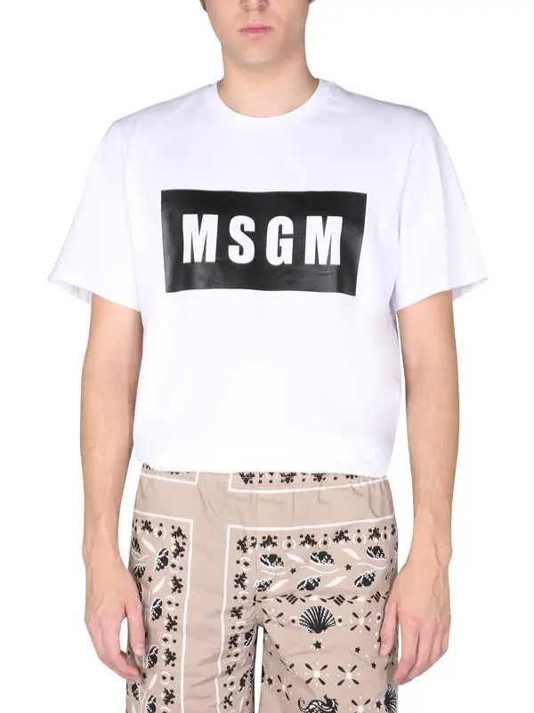 MSGM T-shirt With Logo Box - White