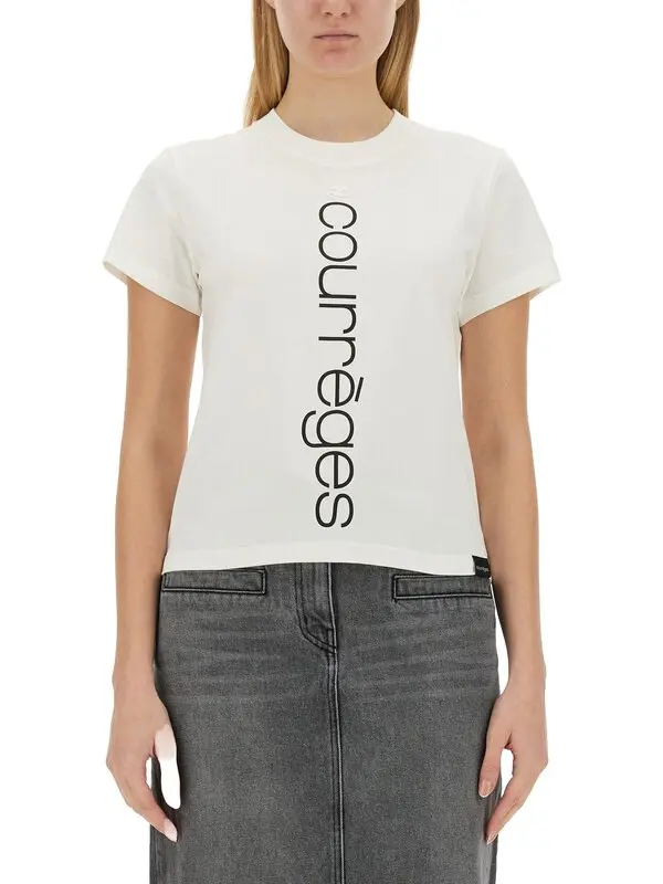 COURREGES Logo T-shirt - White
