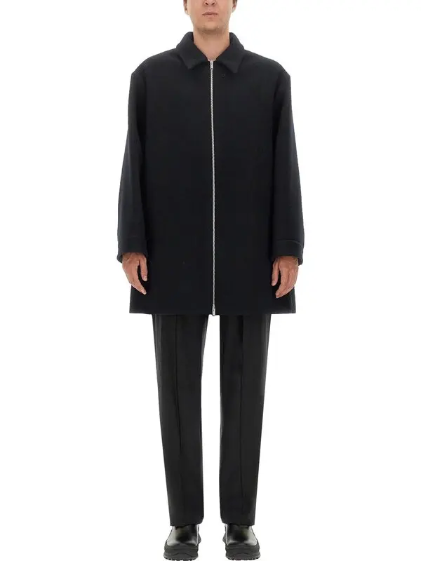 JIL SANDER Wool Coat - Black
