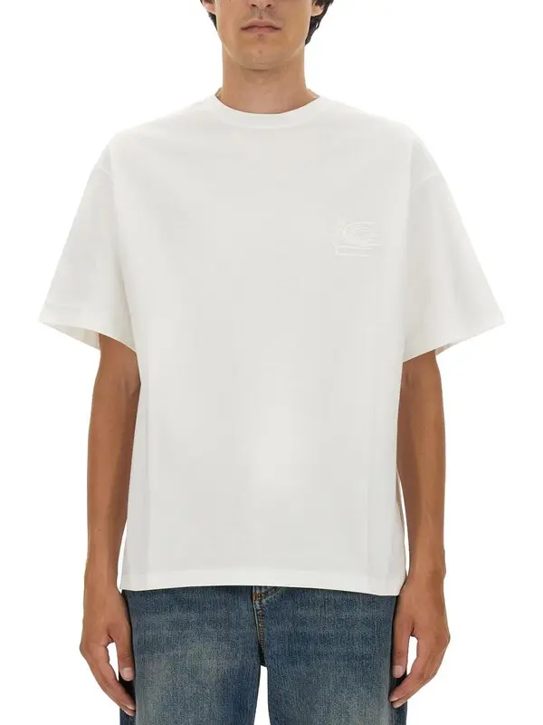Etro T-shirt With Pegasus Embroidery - White