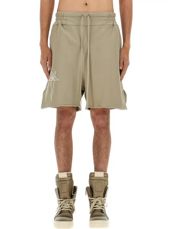 CHAMPION X RICK OWENS Cotton Shorts - Beige