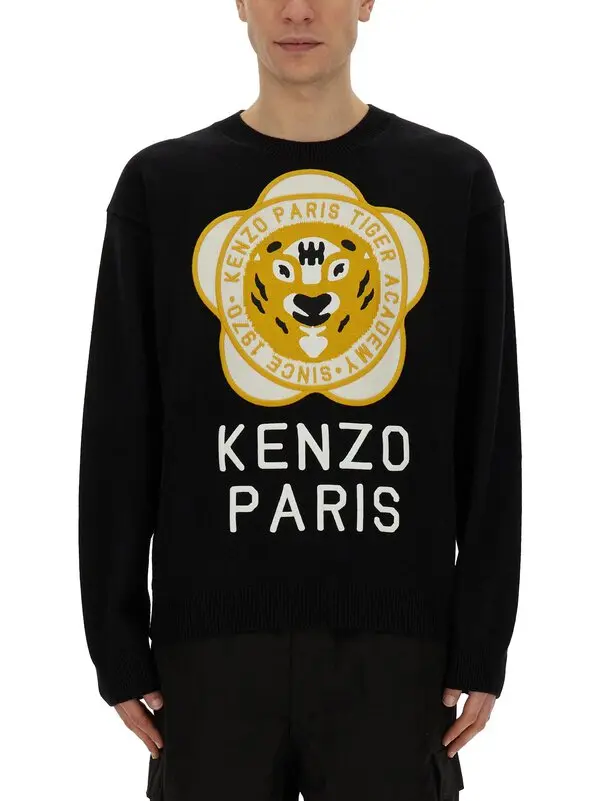 Kenzo Jersey With Logo - Black