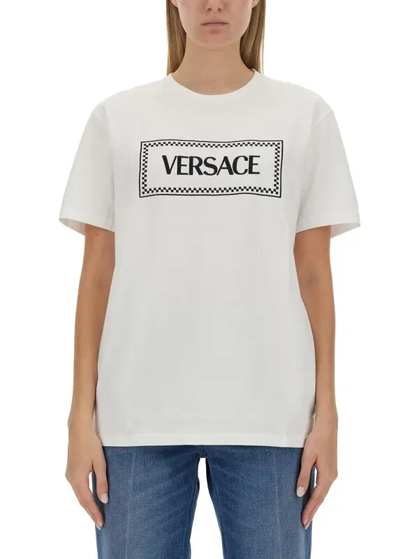 Versace T-shirt With Vintage Logo - White