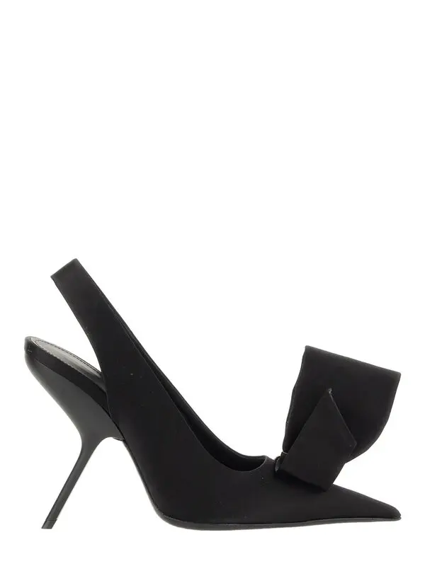 FERRAGAMO Sandal With Asymmetrical Bow Detailing - Black