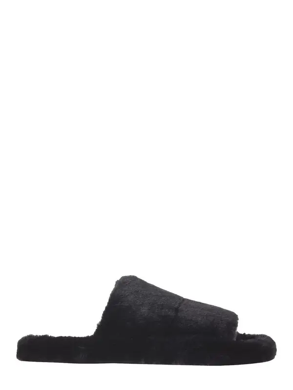 Dolce & Gabbana Faux Fur Sandals - Black