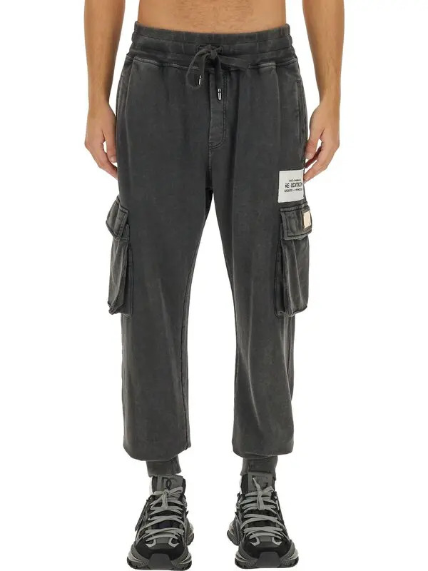 Dolce & Gabbana Jogging Pants With Logo - Grey