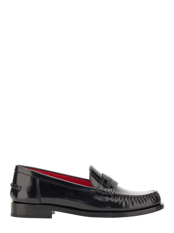 FERRAGAMO Leather Loafer - Black