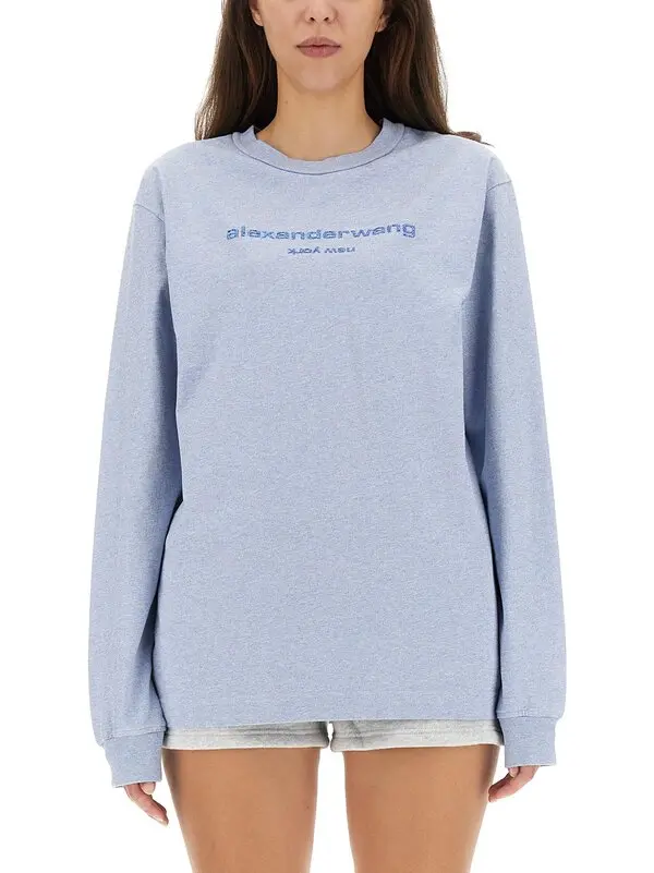 Alexander Wang Sweatshirt With Logo - Azure