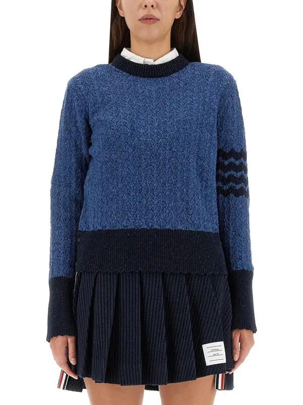 Thom Browne 4-bar Stripe Jersey - Blue