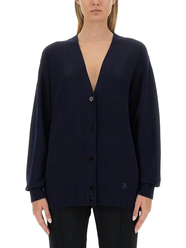 JIL SANDER Wool Cardigan - Blue