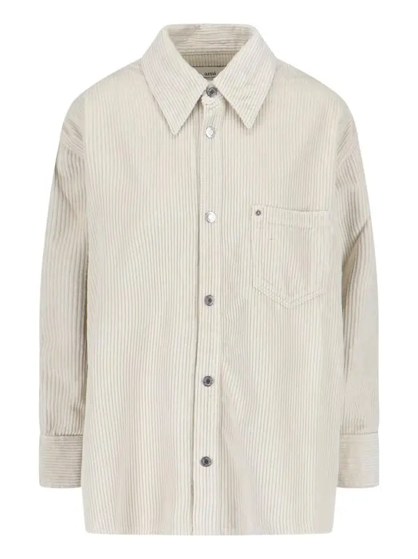 MYTHINKS Corduroy Shirt - White