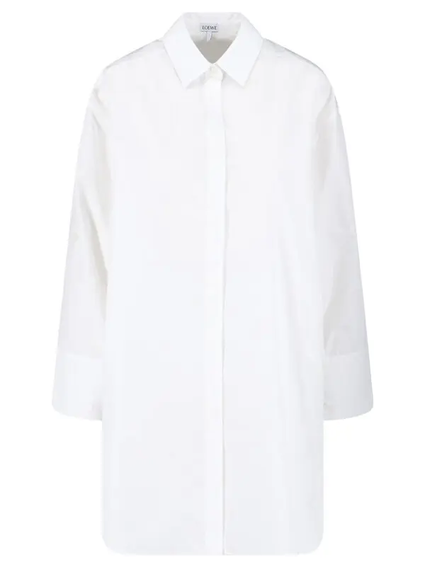 Loewe Anagram Midi Shirt Dress - White