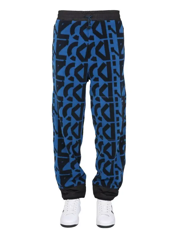 Kenzo Jogging Pants With Monogram Logo - Blue