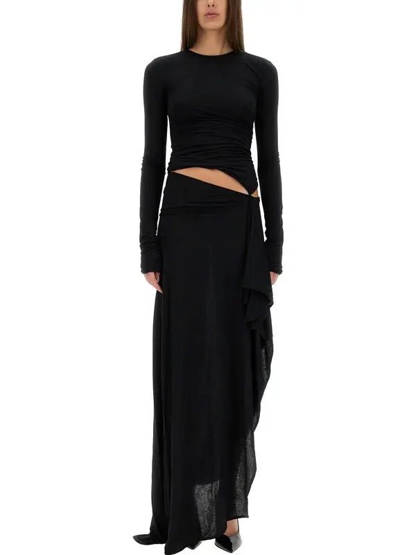 Attico Draped Dress - Black
